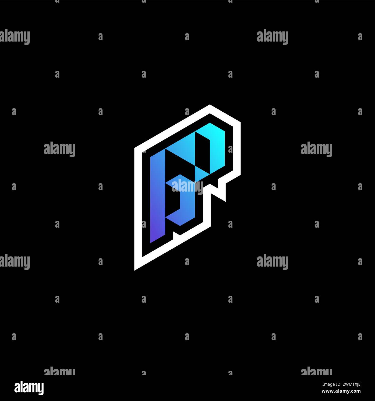 GP initial gradient blue gaming concept ideas for esport team, twitch ...