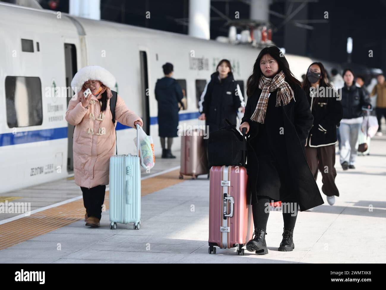 Fuyang West railway station welcomes returning passengers after the ...