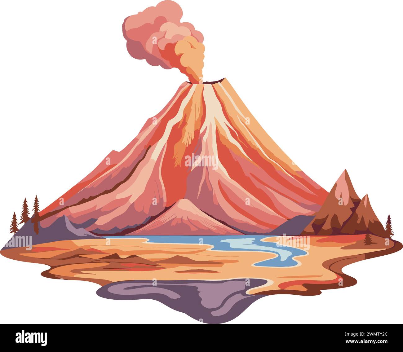 Volcanic eruption graphic design hi-res stock photography and images ...