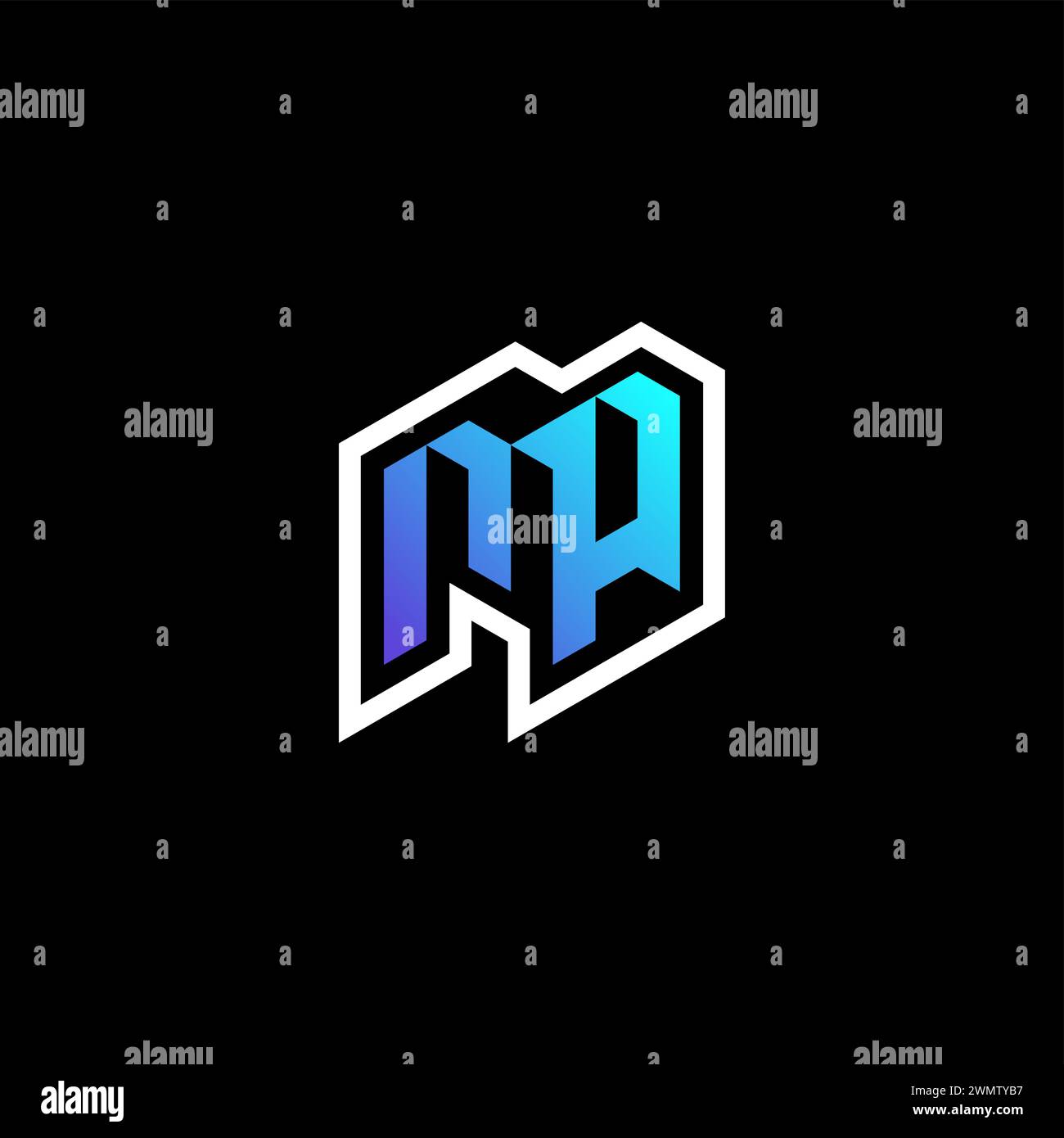 MQ initial gradient blue gaming concept ideas for esport team, twitch ...
