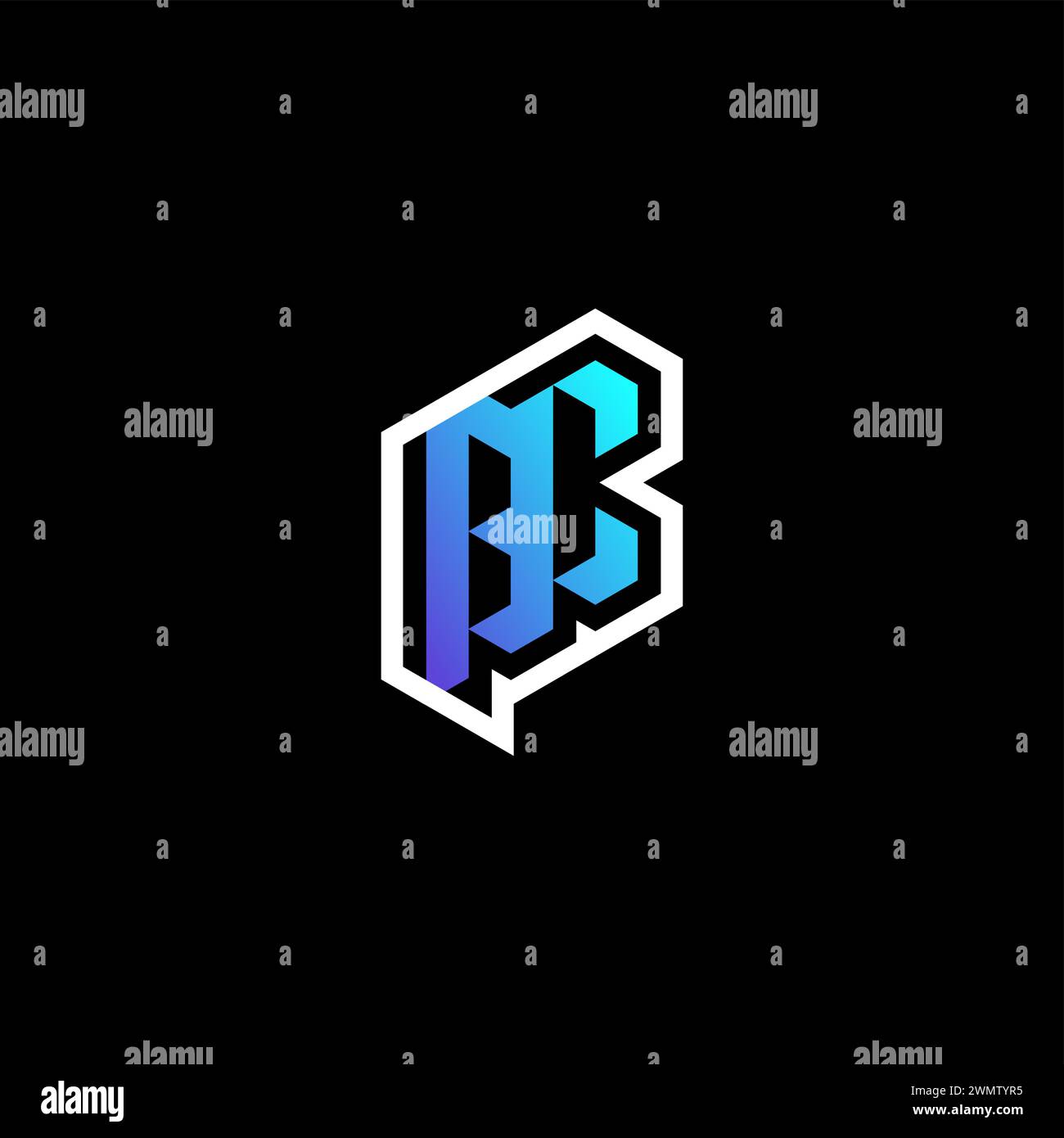 OC initial gradient blue gaming concept ideas for esport team, twitch ...