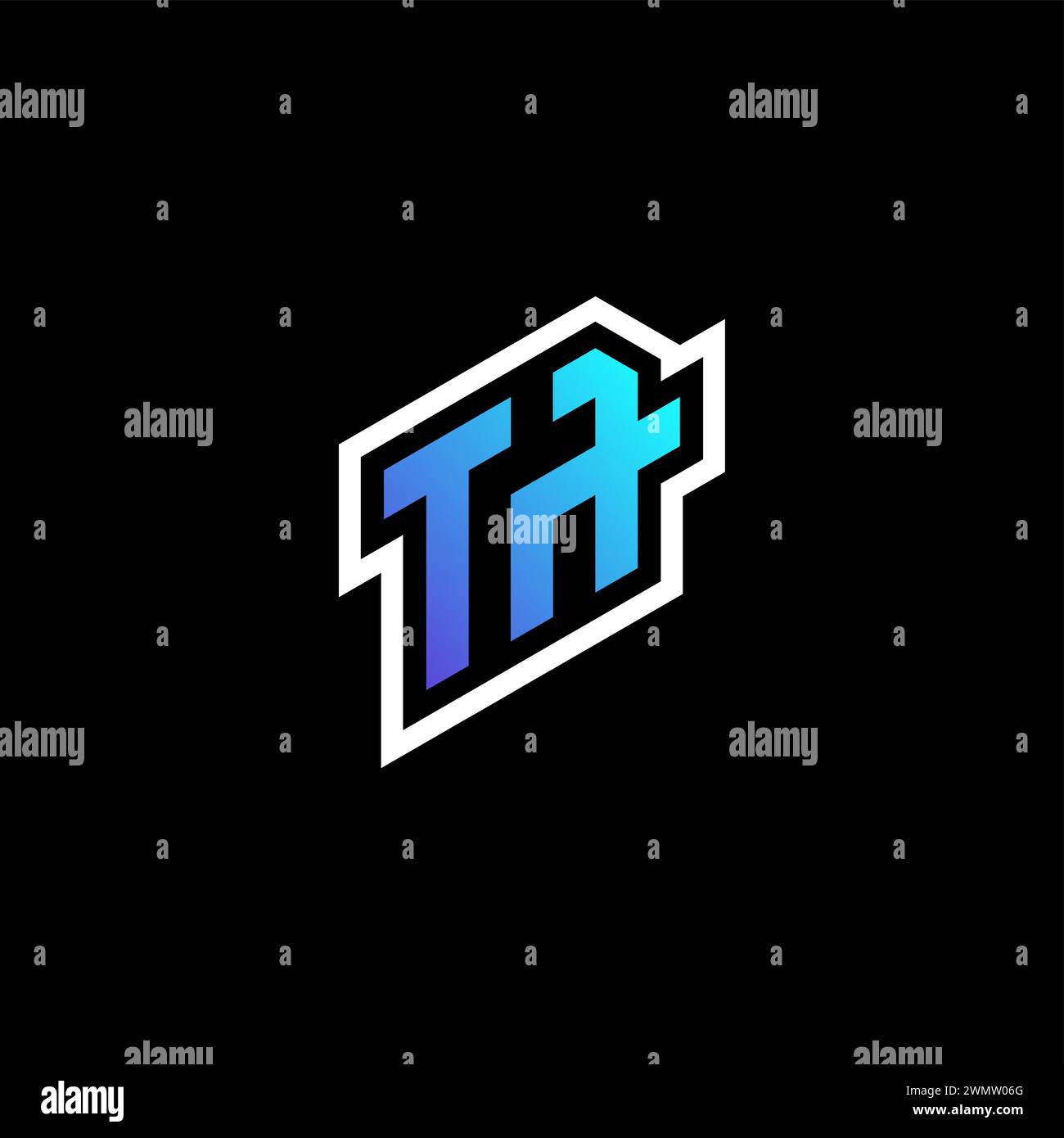 TA initial gradient blue gaming concept ideas for esport team, twitch ...