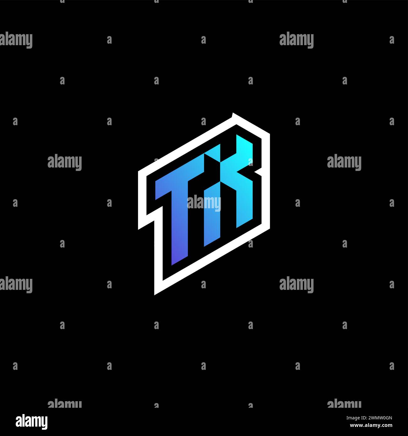 TK initial gradient blue gaming concept ideas for esport team, twitch ...