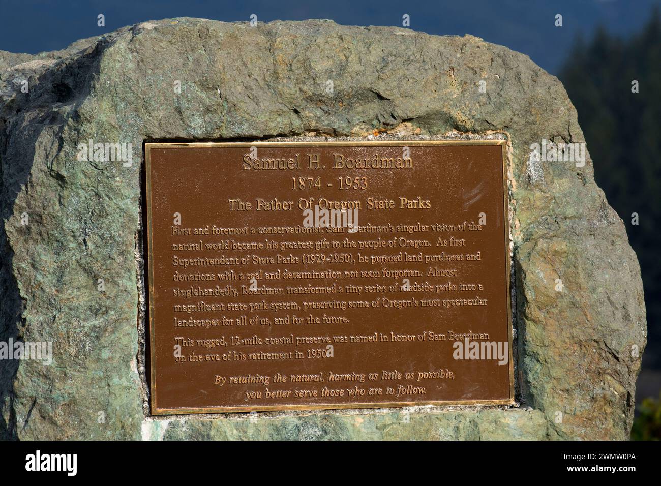 Plaque at House Rock viewpoint, Samuel H Boardman State Park, Oregon ...
