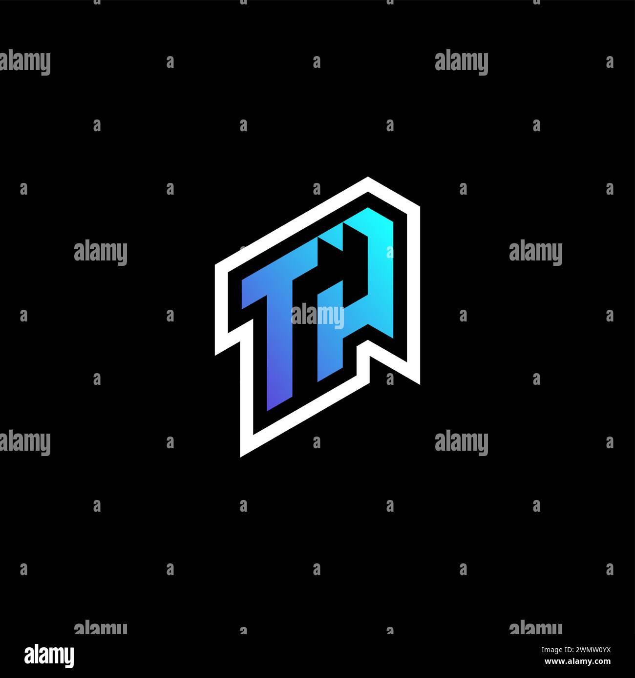 TQ initial gradient blue gaming concept ideas for esport team, twitch ...