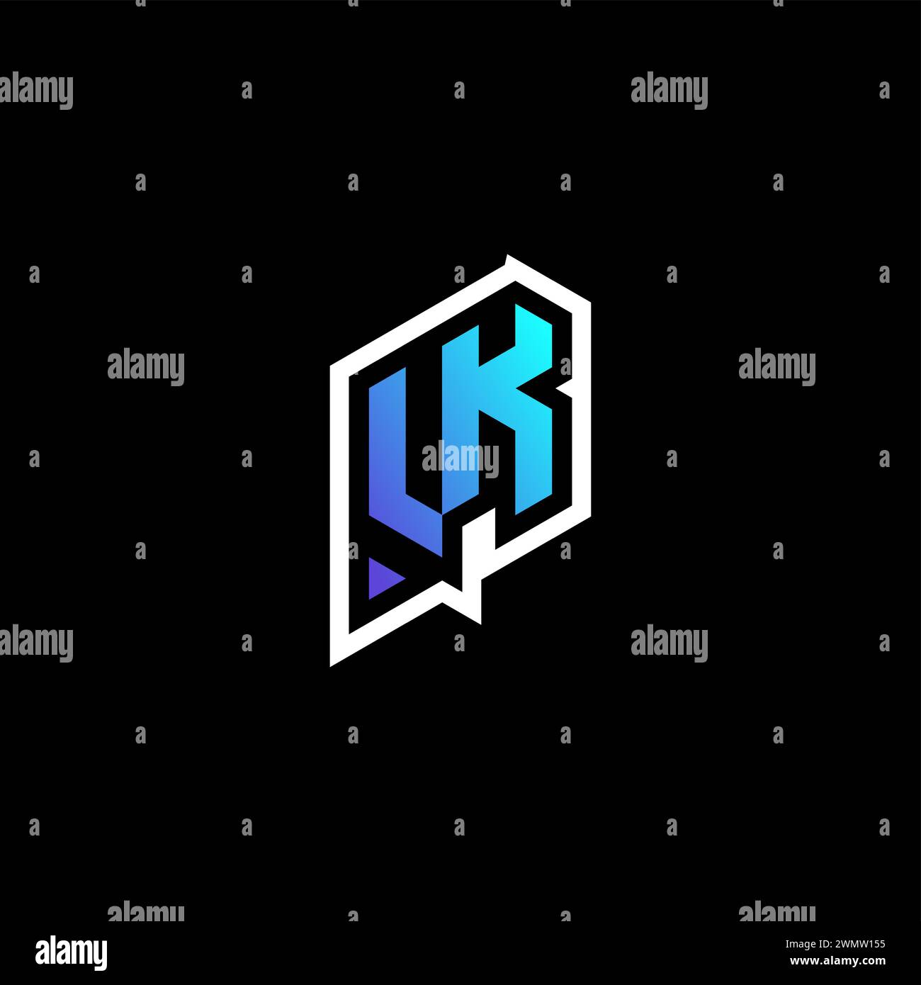 VK initial gradient blue gaming concept ideas for esport team, twitch ...
