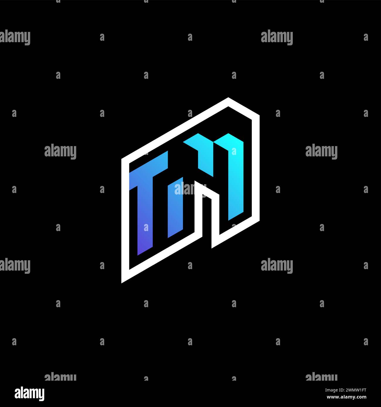 TM initial gradient blue gaming concept ideas for esport team, twitch ...