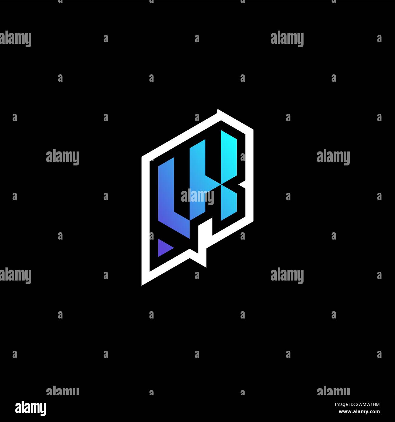 VX initial gradient blue gaming concept ideas for esport team, twitch ...