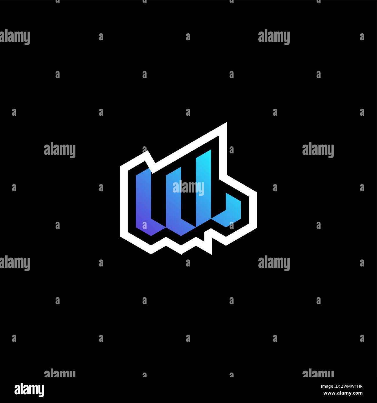 WL initial gradient blue gaming concept ideas for esport team, twitch ...