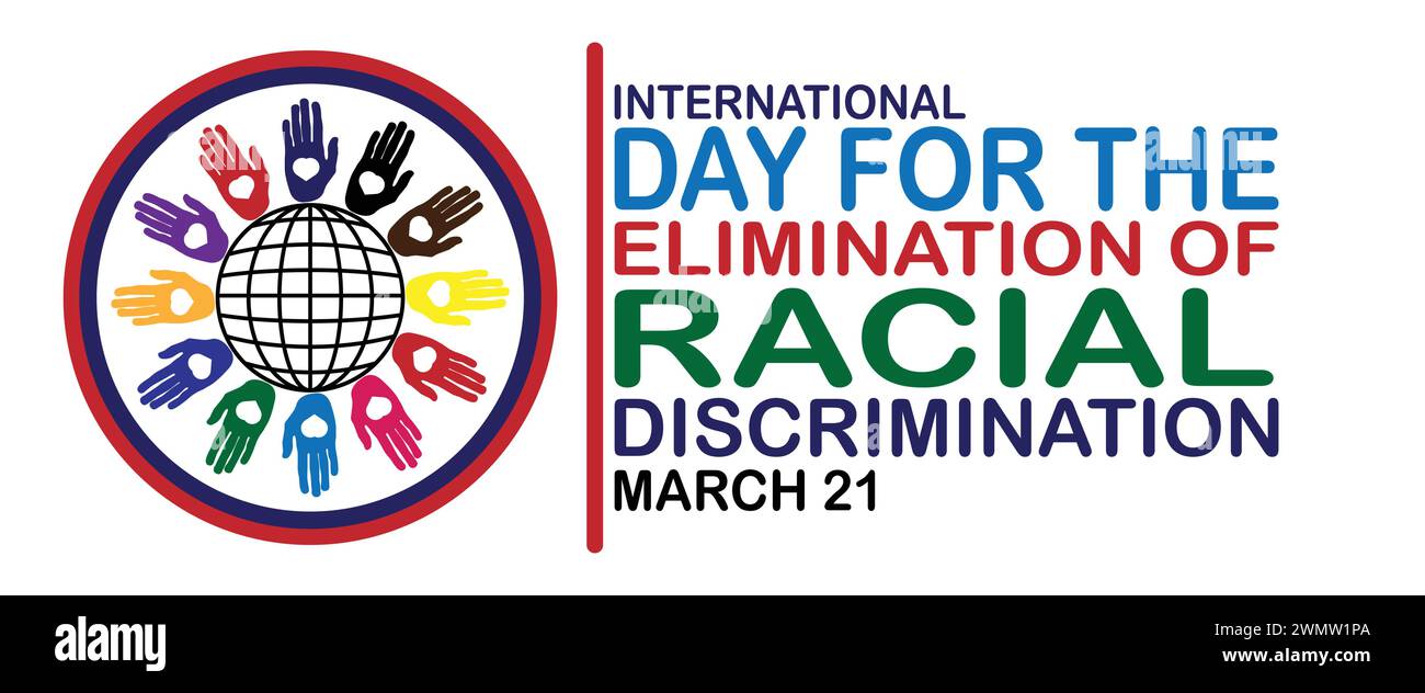International Day for The Elimination of Racial Discrimination. Suitable for greeting card ...