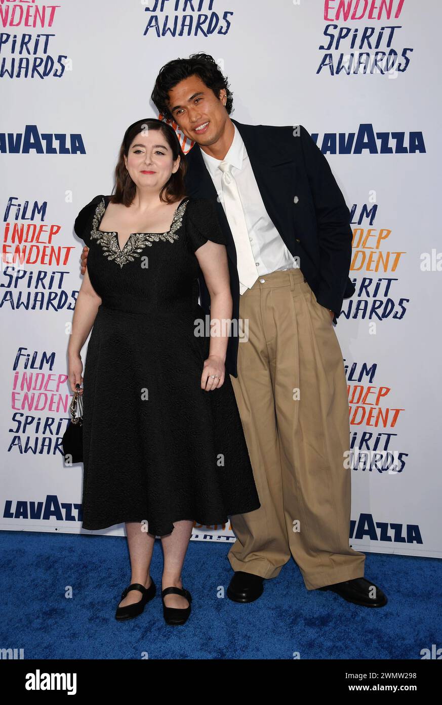 SANTA MONICA, CALIFORNIA - FEBRUARY 25: (L-R) Samy Burch and Charles ...