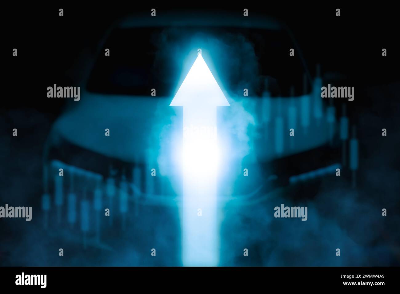 The arrow graph automotive future growth plan and up arrow chart with ...
