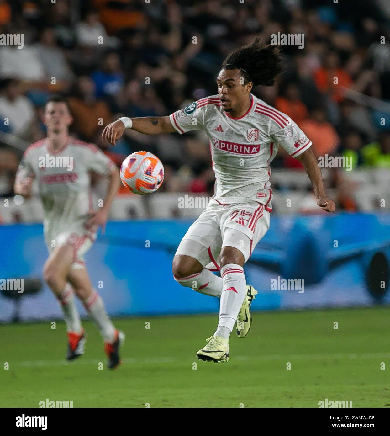 Cypress, Texas, USA. 28th Feb, 2024. St. Louis midfielder AZIEL JACKSON ...