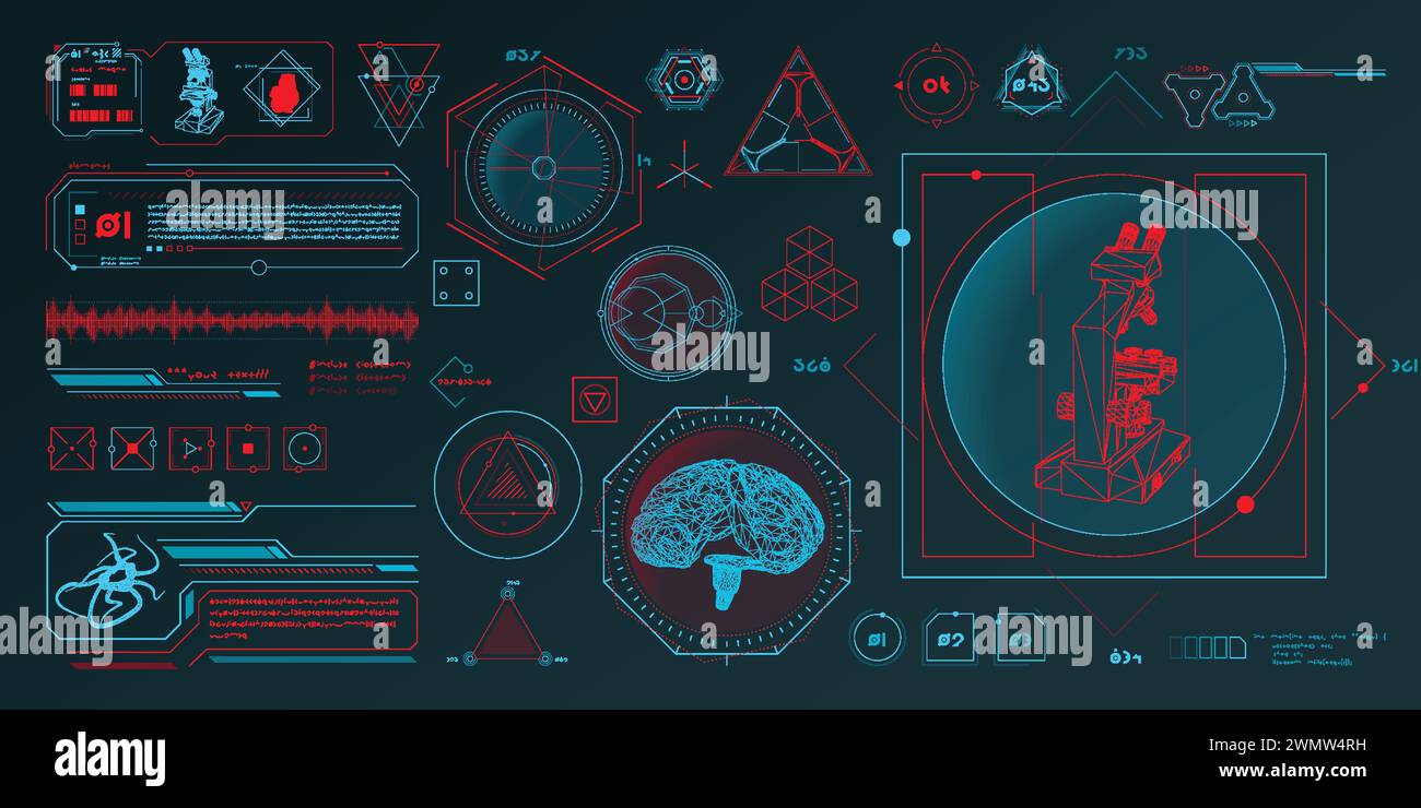 Vector data elements for sci-fi interface infographics Stock Vector ...