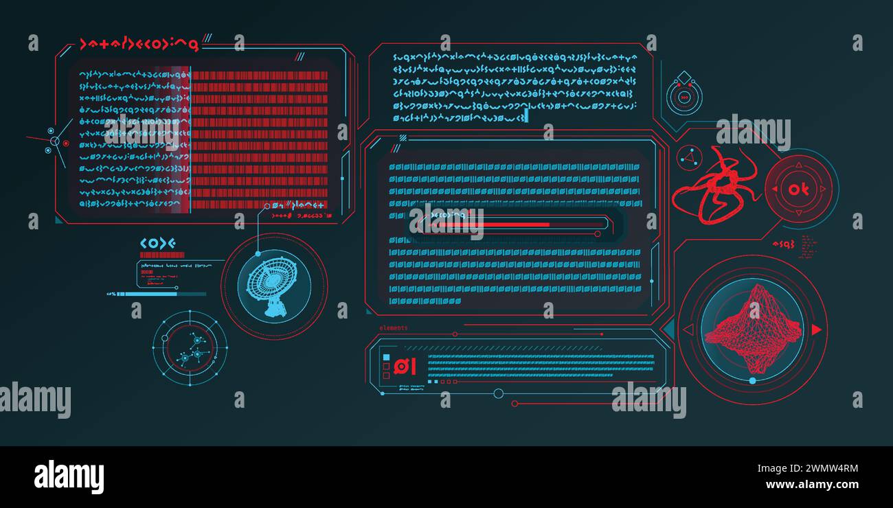 Sci Fi Interface Of Data Decoding Program Stock Vector Image And Art Alamy