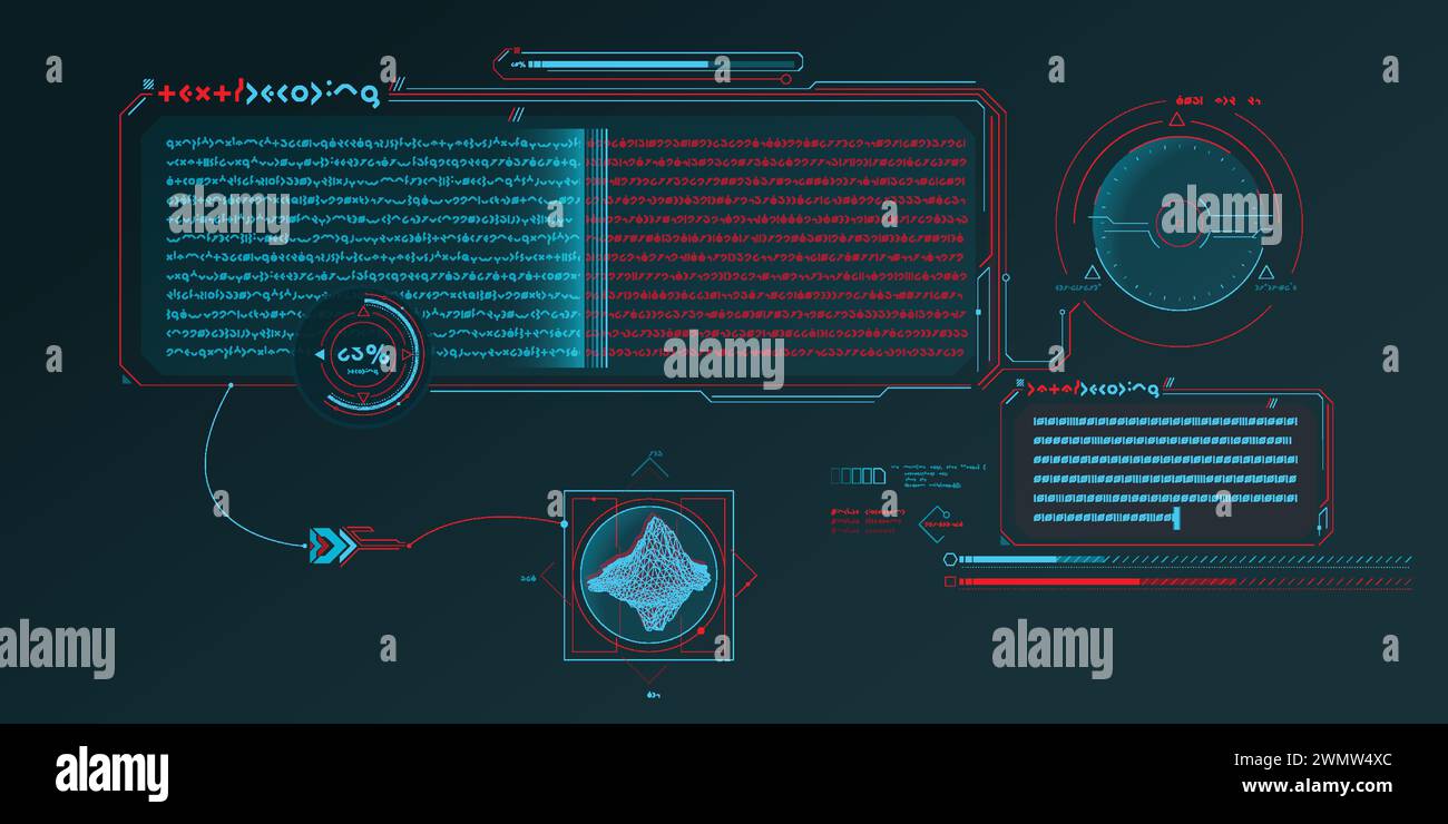 Sci-fi HUD interface for data research Stock Vector Image & Art - Alamy