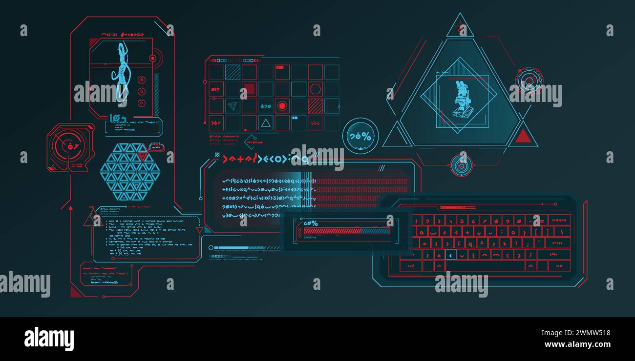 Scientific research data processing interface Stock Vector Image & Art ...