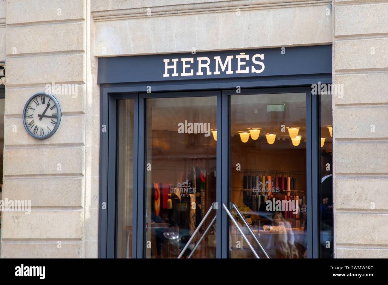 Bordeaux , France - 02 19 2024 : Hermes paris logo sign and text brand ...