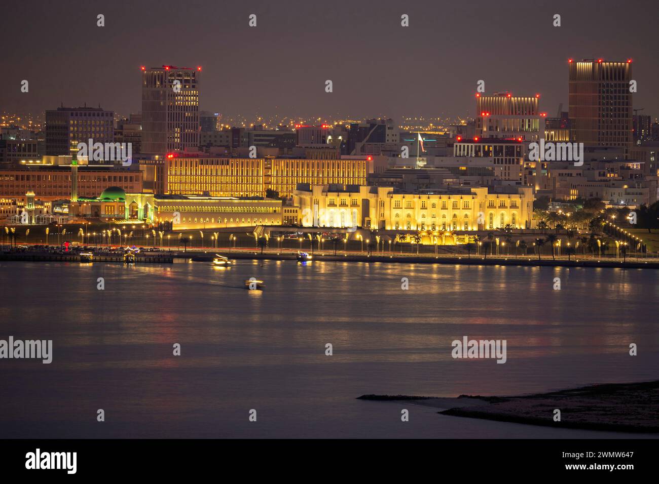 Doha Building and Skyline view. Doha Corniche aerial view Stock Photo ...