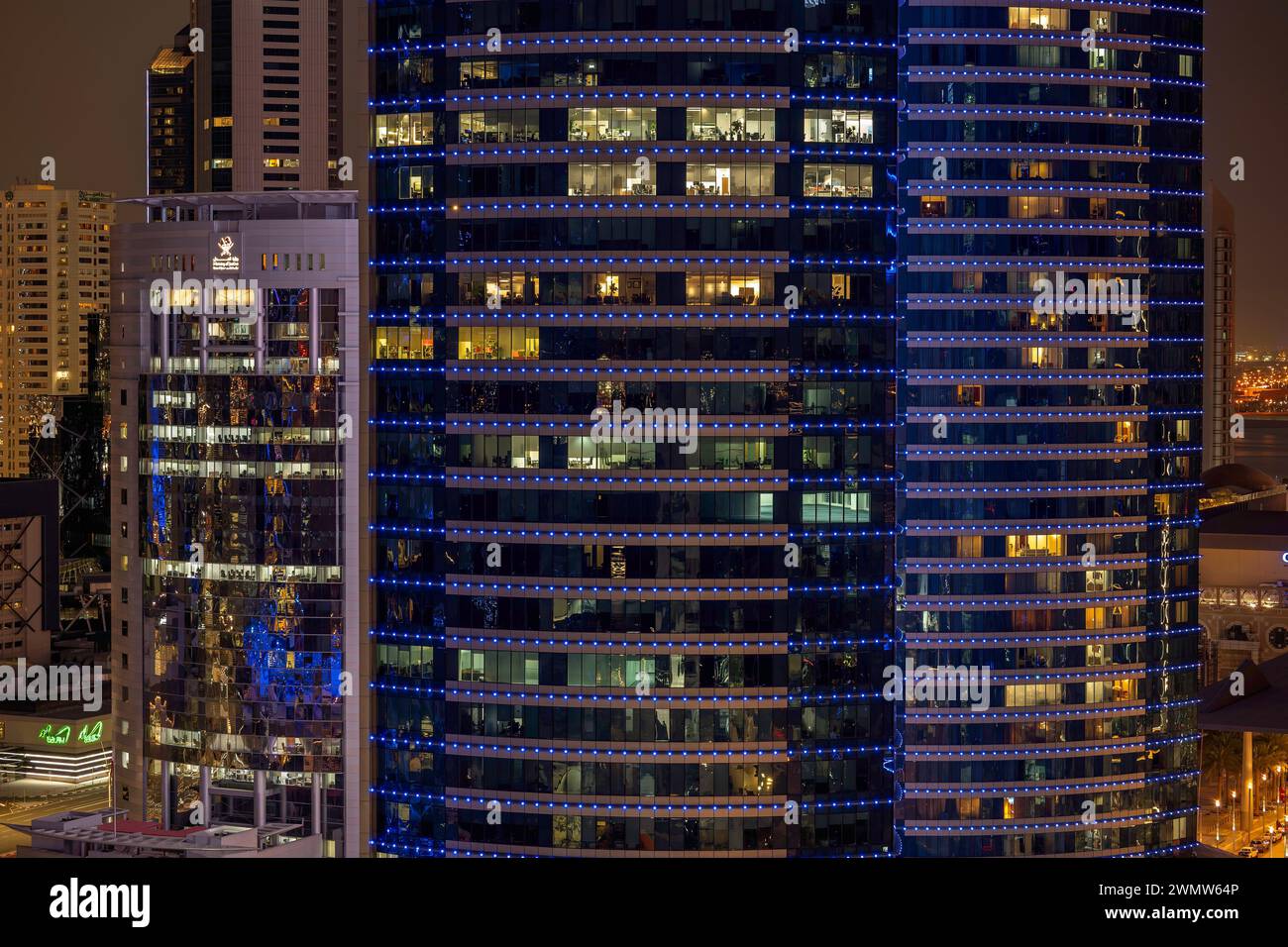 Doha Corniche in West Bay. The Doha Corniche is a popular location with ...