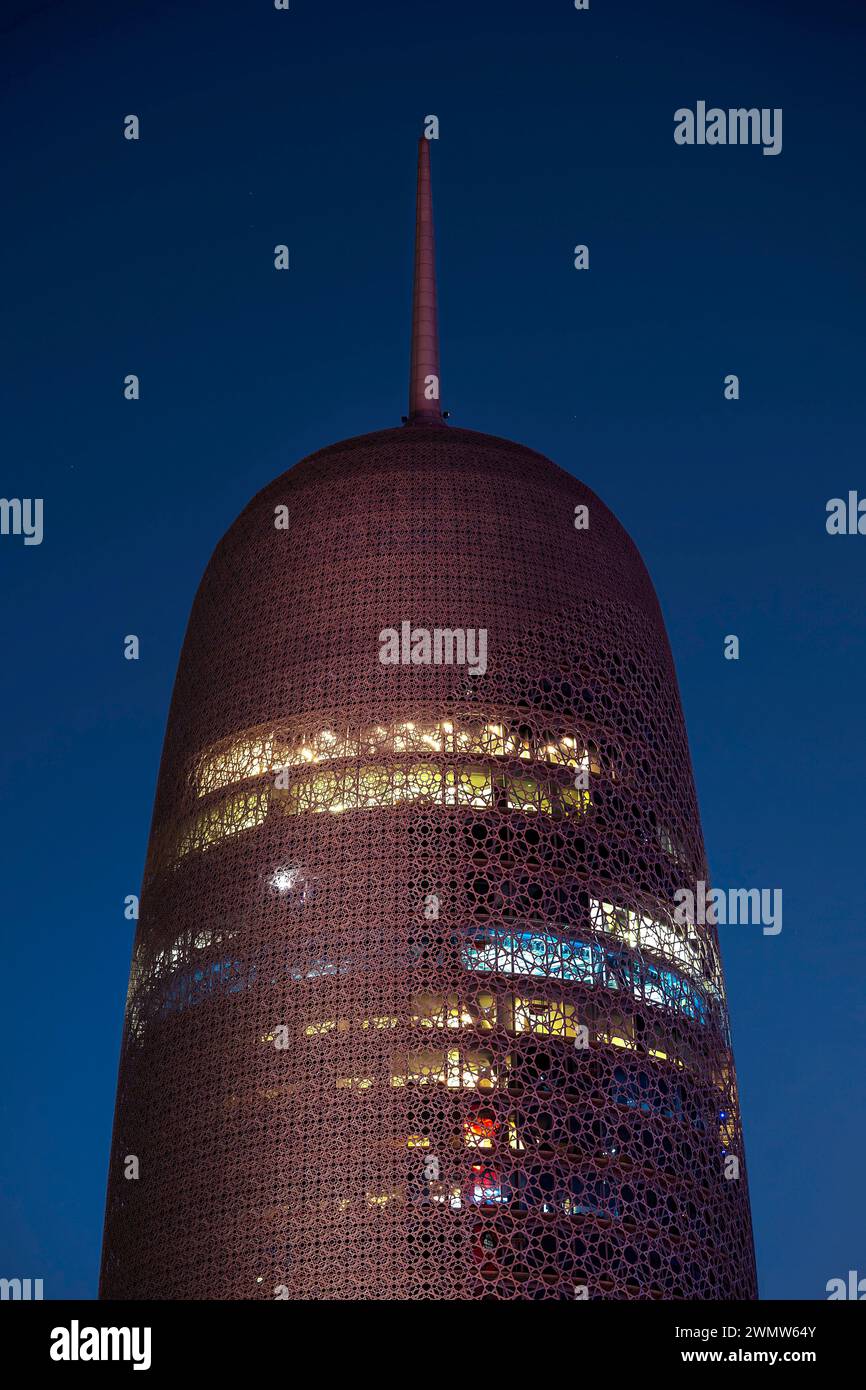 Sunrise view of Burj Doha . Iconic Doha Tower Stock Photo - Alamy