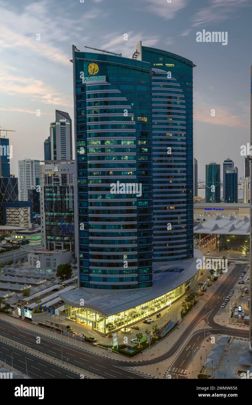 Alfardan tower west bay Doha Qatar. Doha Building and landmark Stock ...