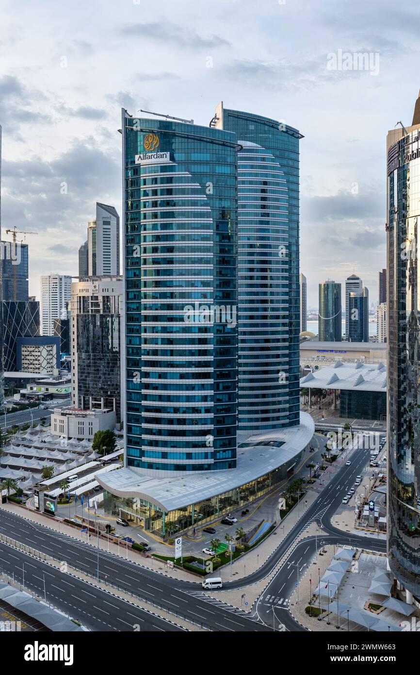Alfardan tower west bay Doha Qatar. Doha Building and landmark Stock ...