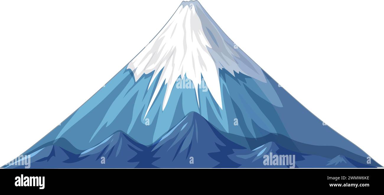 Stylized vector illustration of a snowy mountain Stock Vector Image ...