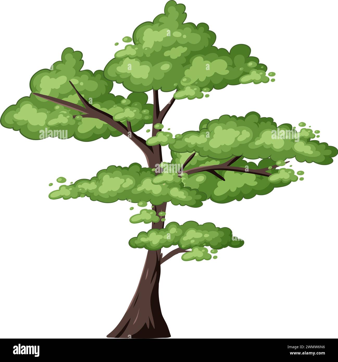 A vibrant, stylized vector graphic of a tree Stock Vector Image & Art ...