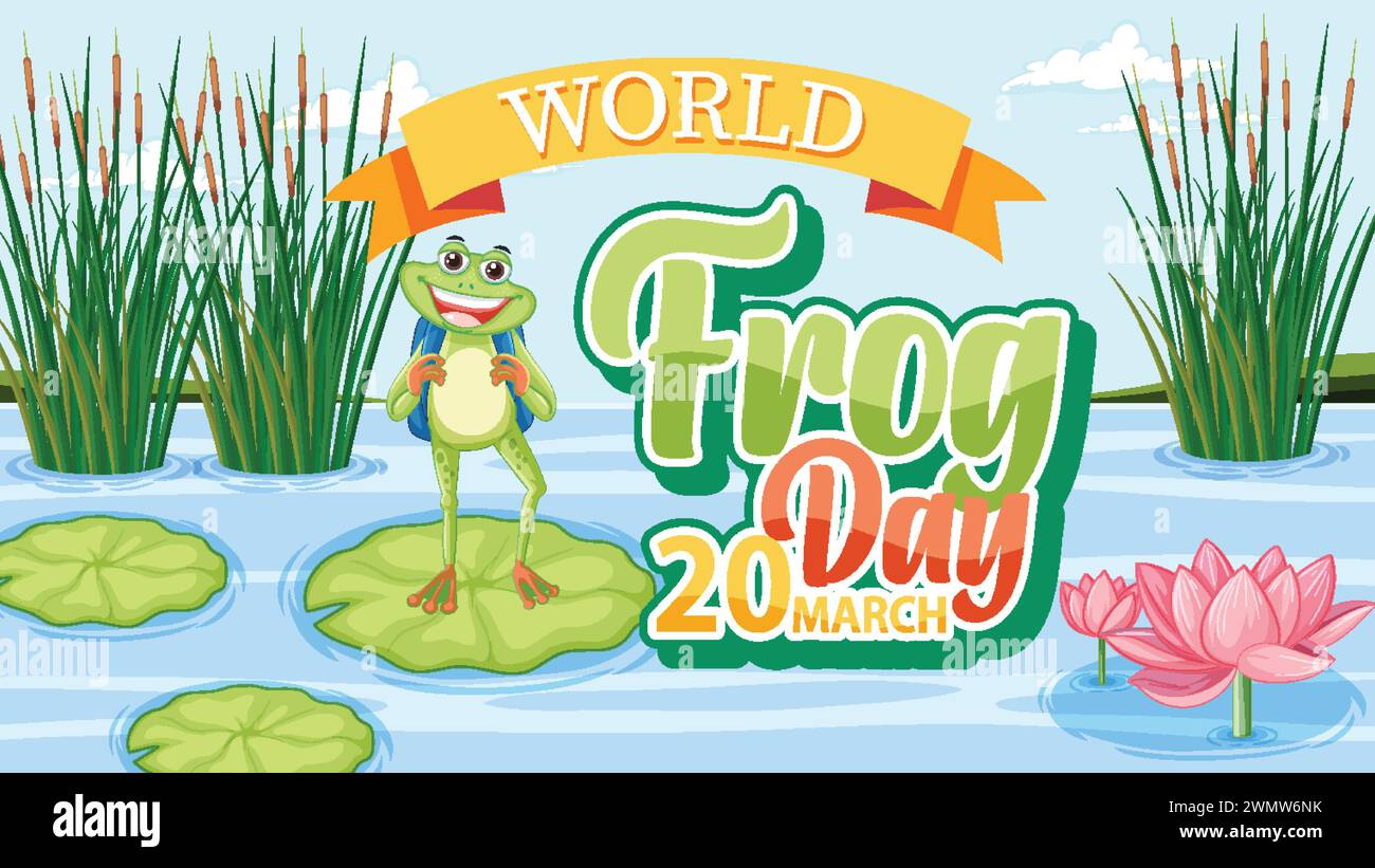 Colorful vector celebrating World Frog Day in March Stock Vector Image ...