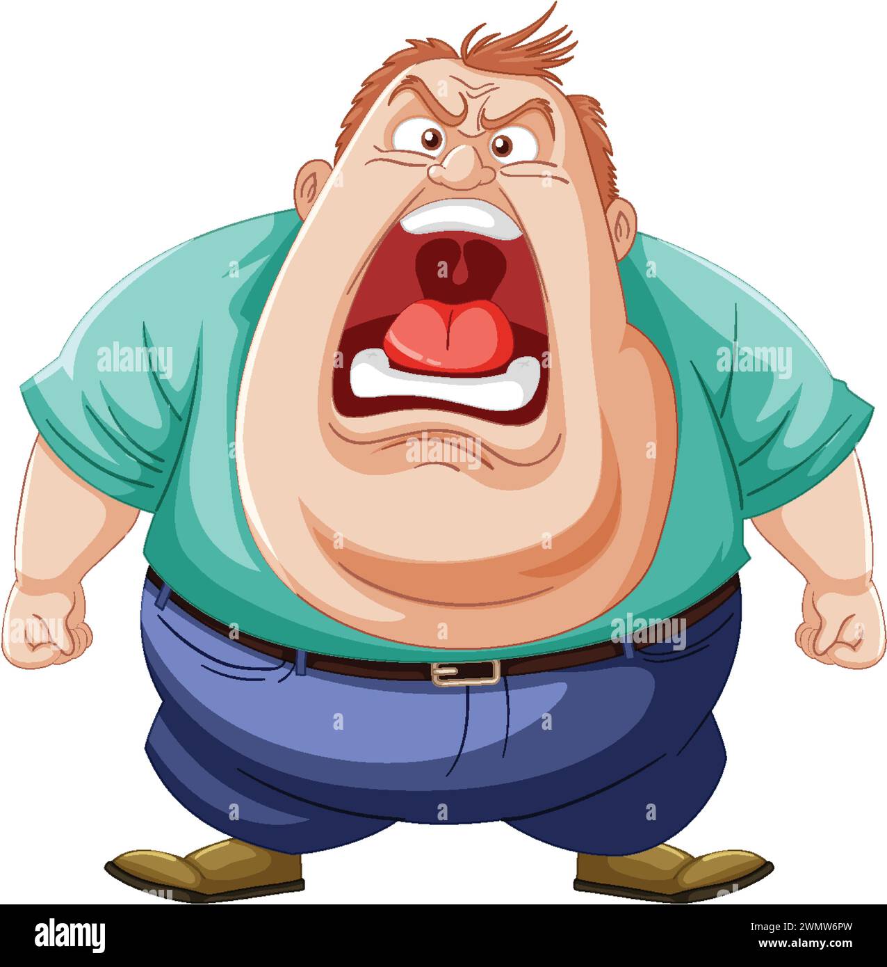 Cartoon of a man yelling with a furious expression Stock Vector Image ...