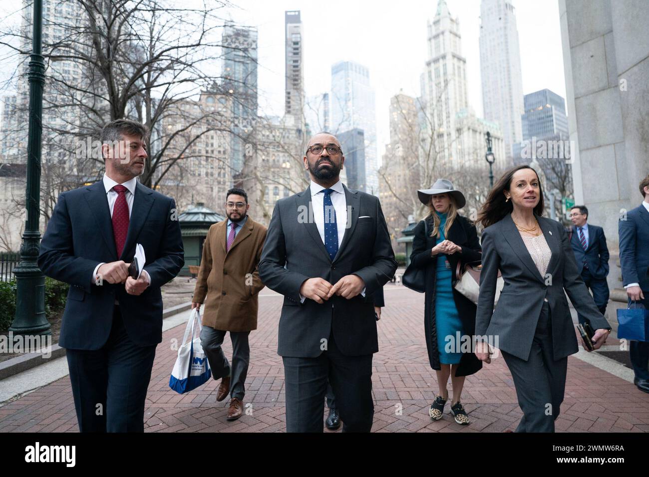 Home Secretary James Cleverly walks from City Hall where he met New ...