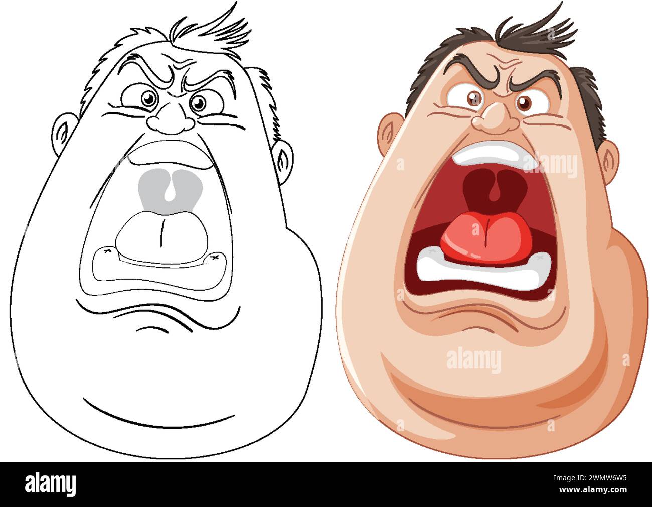 Two stages of a man's angry facial expression Stock Vector Image & Art ...