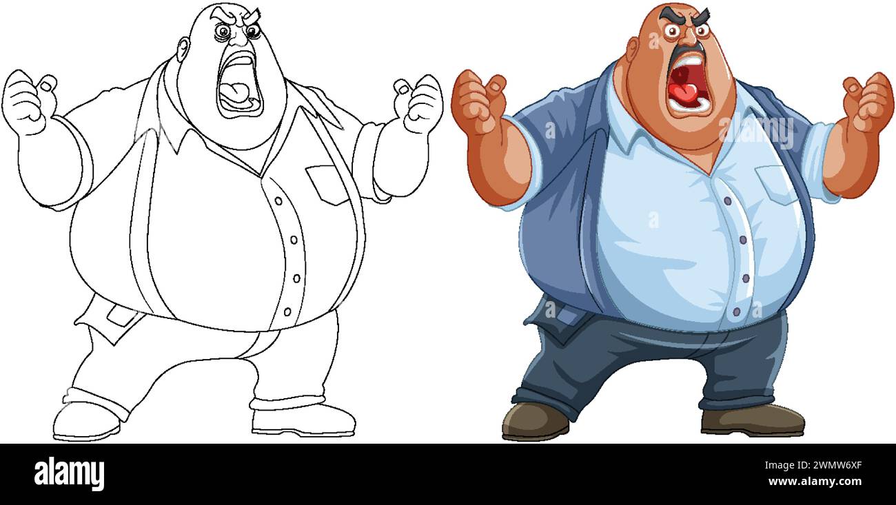 Vector illustration of an angry cartoon boss Stock Vector Image & Art ...