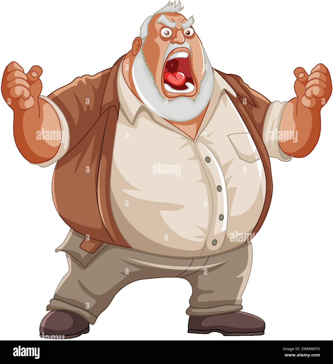 Cartoon of a furious man yelling and gesturing Stock Vector Image & Art ...