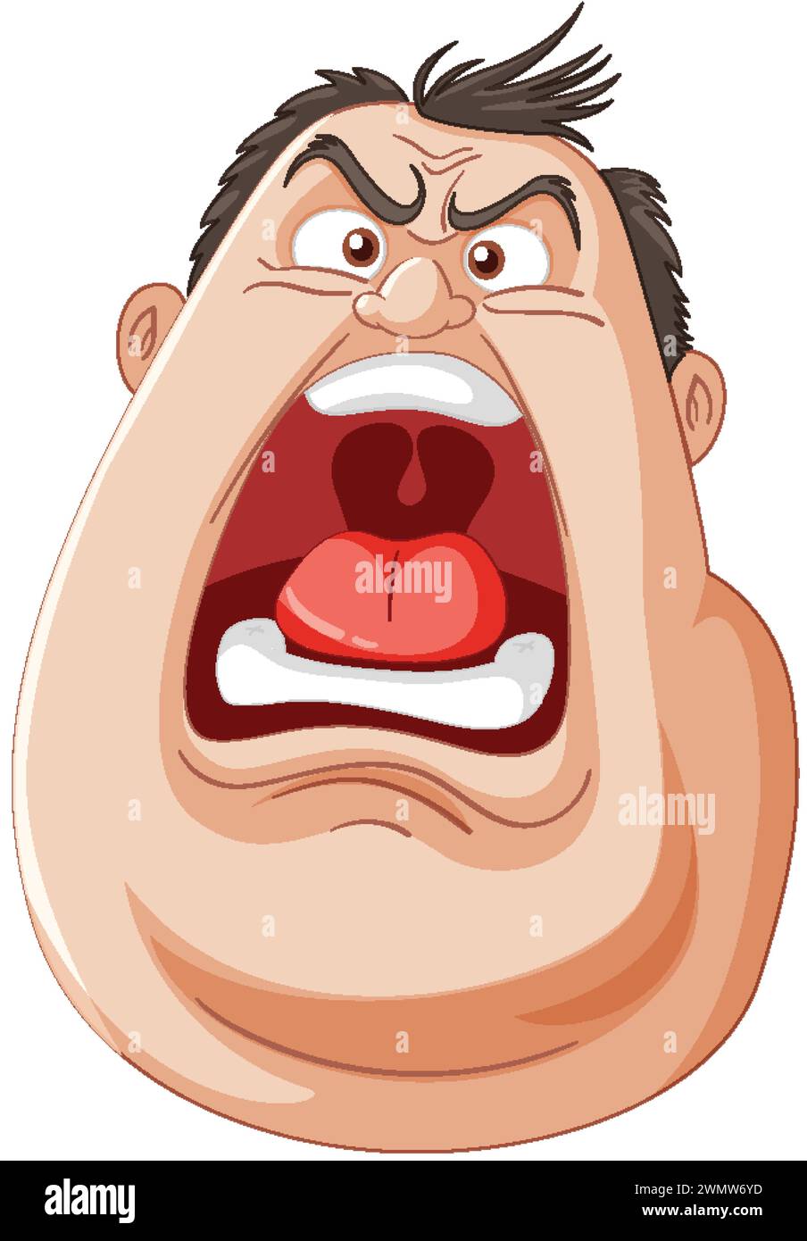 Cartoon of a man yelling with a furious expression Stock Vector Image ...