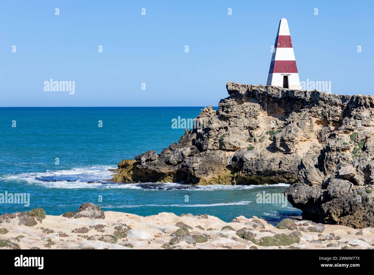 The iconic Obelisk on fragile rock formation in Robe South Australia on ...