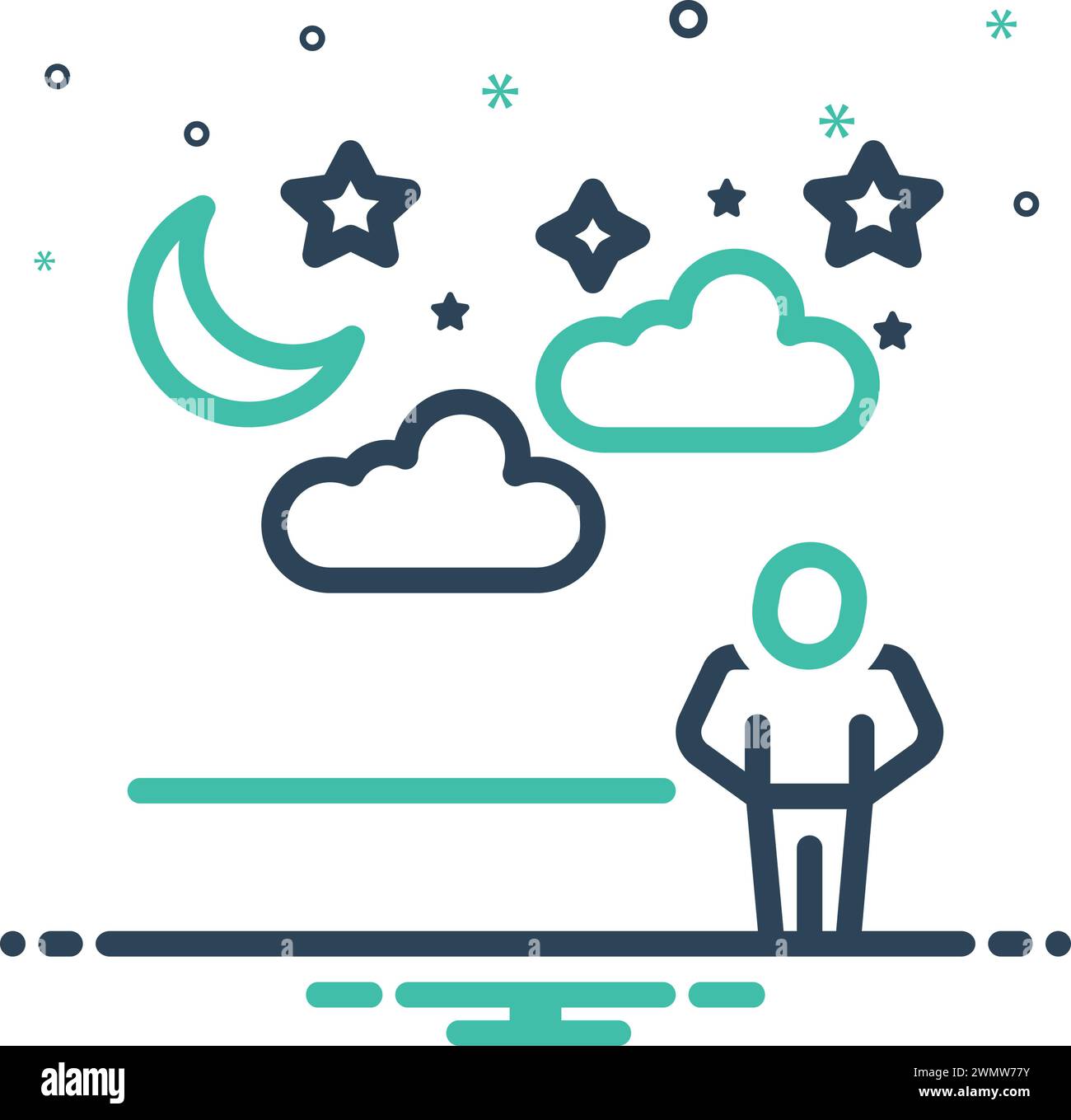 Night time moonlight Stock Vector Images - Alamy