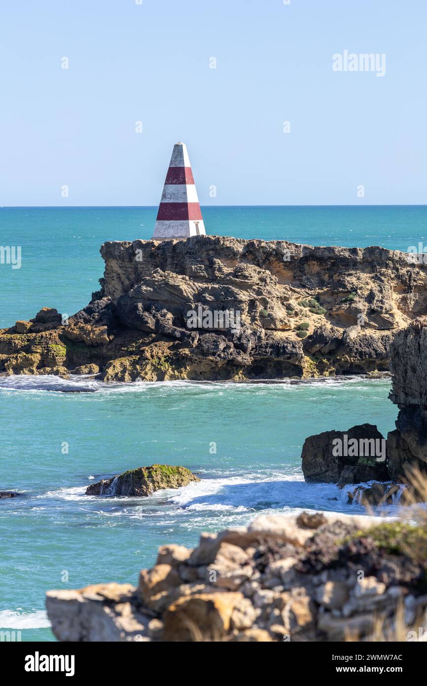 The iconic Obelisk with torquoise waters in Robe South Australia on ...