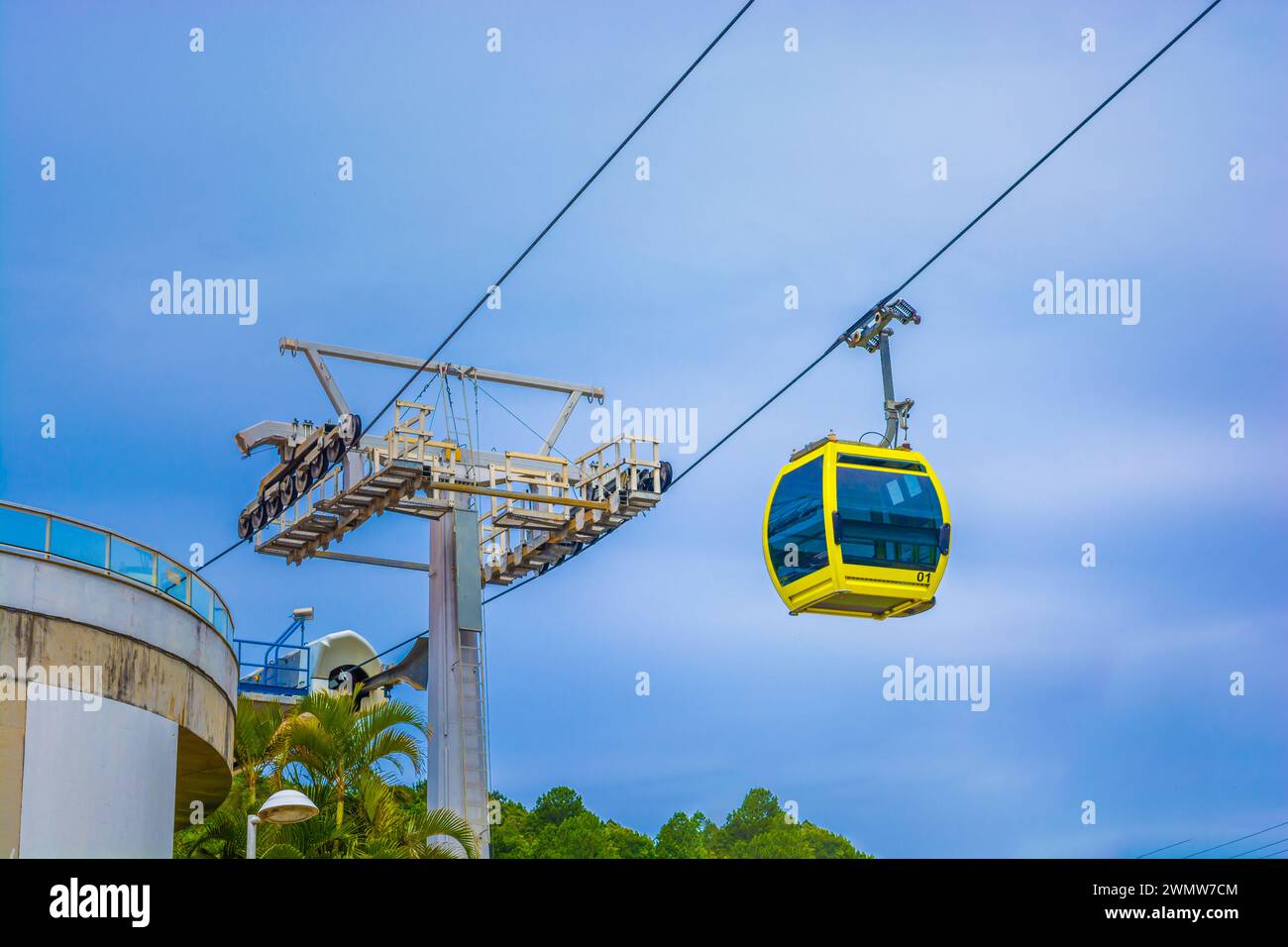 A cable car ascending a hill to a scenic viewpoint Stock Photo - Alamy