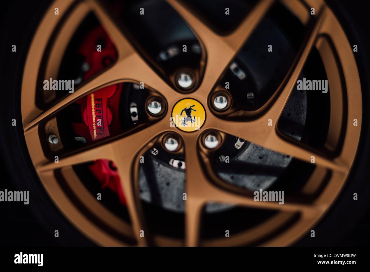 Ferrari 812 Superfast parking at the street in Budapest, Hungary Stock ...
