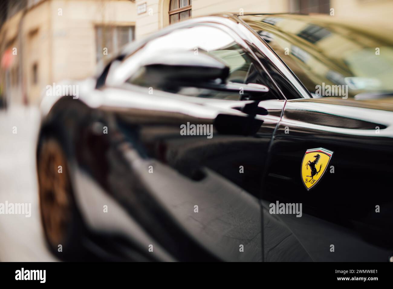 Ferrari 812 Superfast parking at the street in Budapest, Hungary Stock ...