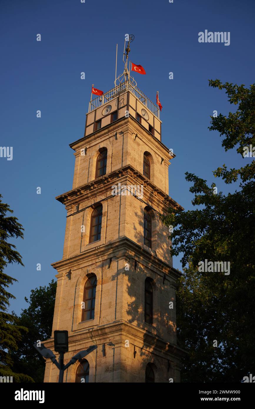 Tophane Clock Tower in Bursa City, Turkiye Stock Photo - Alamy