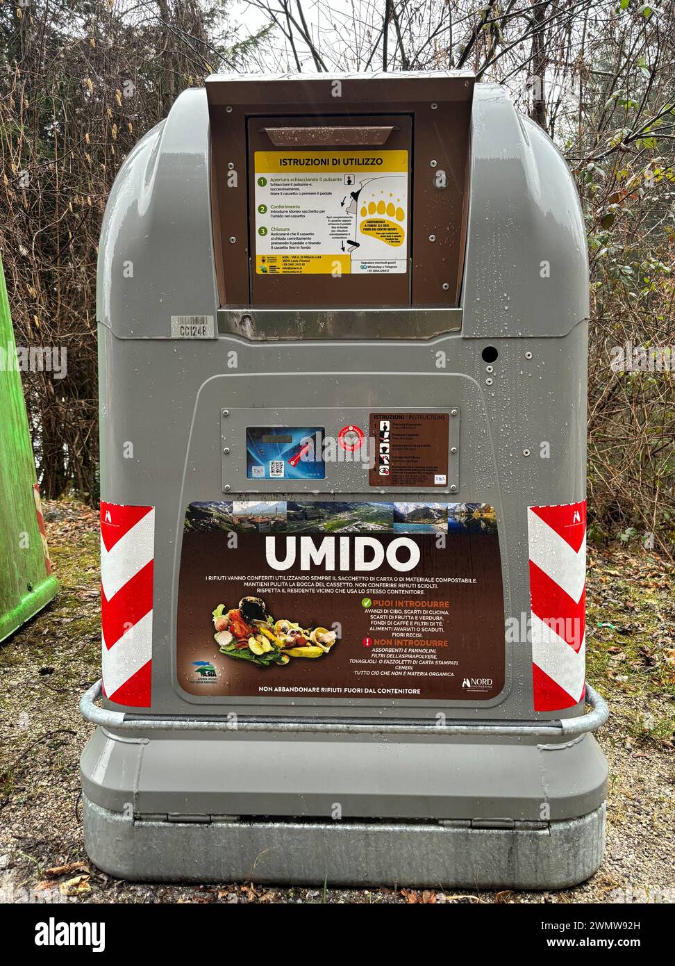 Trient, Italy. 22nd Feb, 2024. A "bear-proof" garbage can, designed to ...