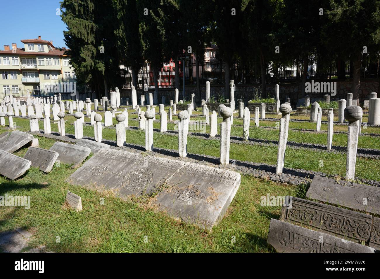 Old Ottoman Graveyard in Bursa, Turkiye Stock Photo - Alamy