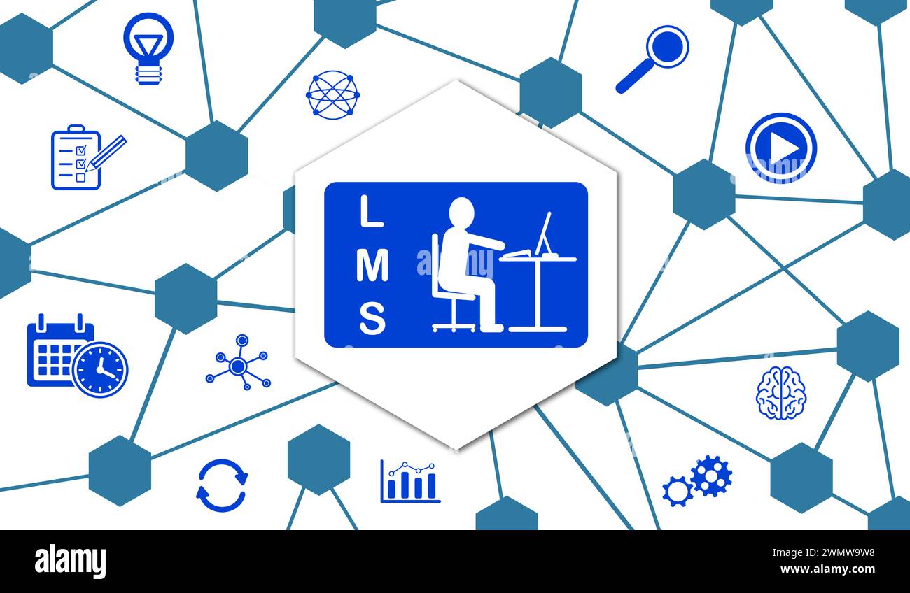 Concept of lms with connected icons Stock Photo - Alamy