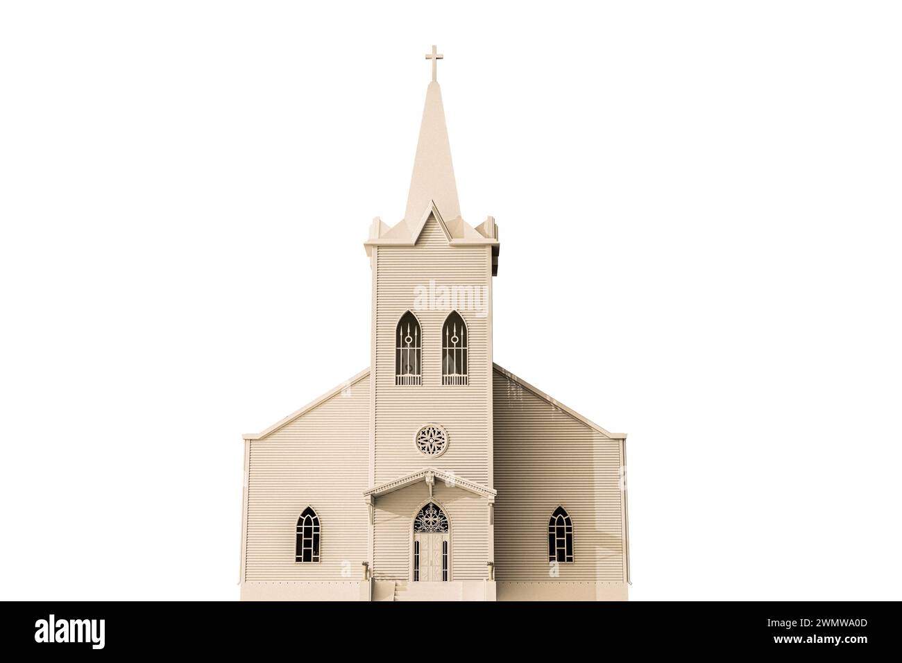 presbyterian church isolated on white background 3d illustration Stock ...