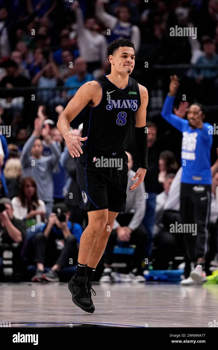 Dallas Mavericks guard Josh Green celebrates a basket during an NBA ...