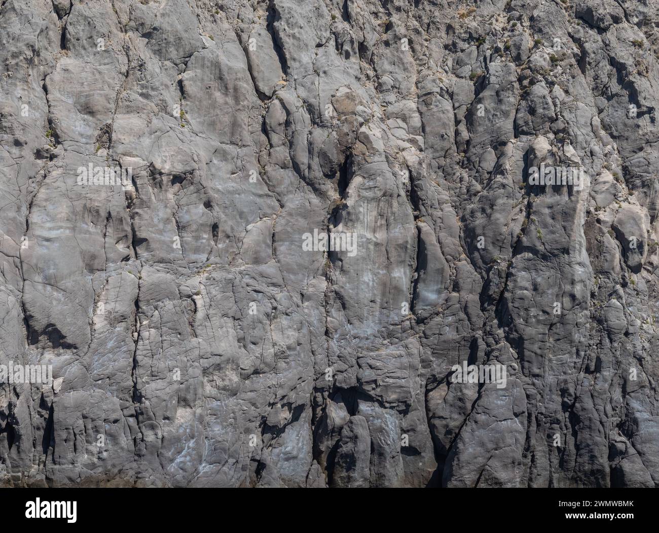 Weathered seaside rock face texture . Aged volcanic stone wall surface ...
