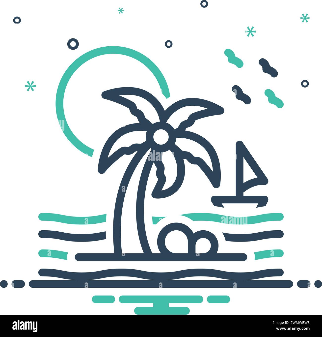 Palm tree isle Stock Vector Images - Alamy